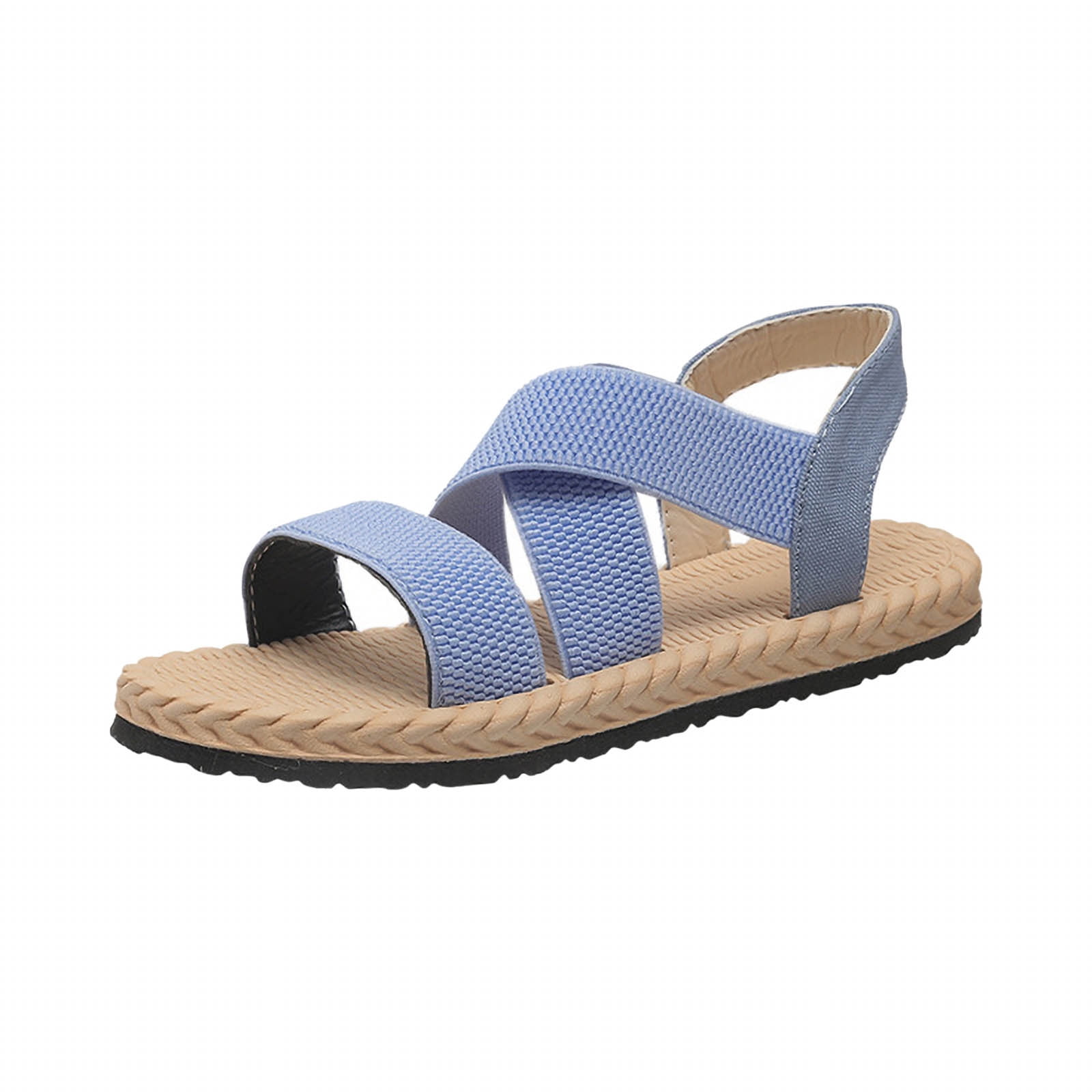 Womens Shoes,Uklsqma Strap Grass Woven Hemp Rope Flat Bottomed Roman ...