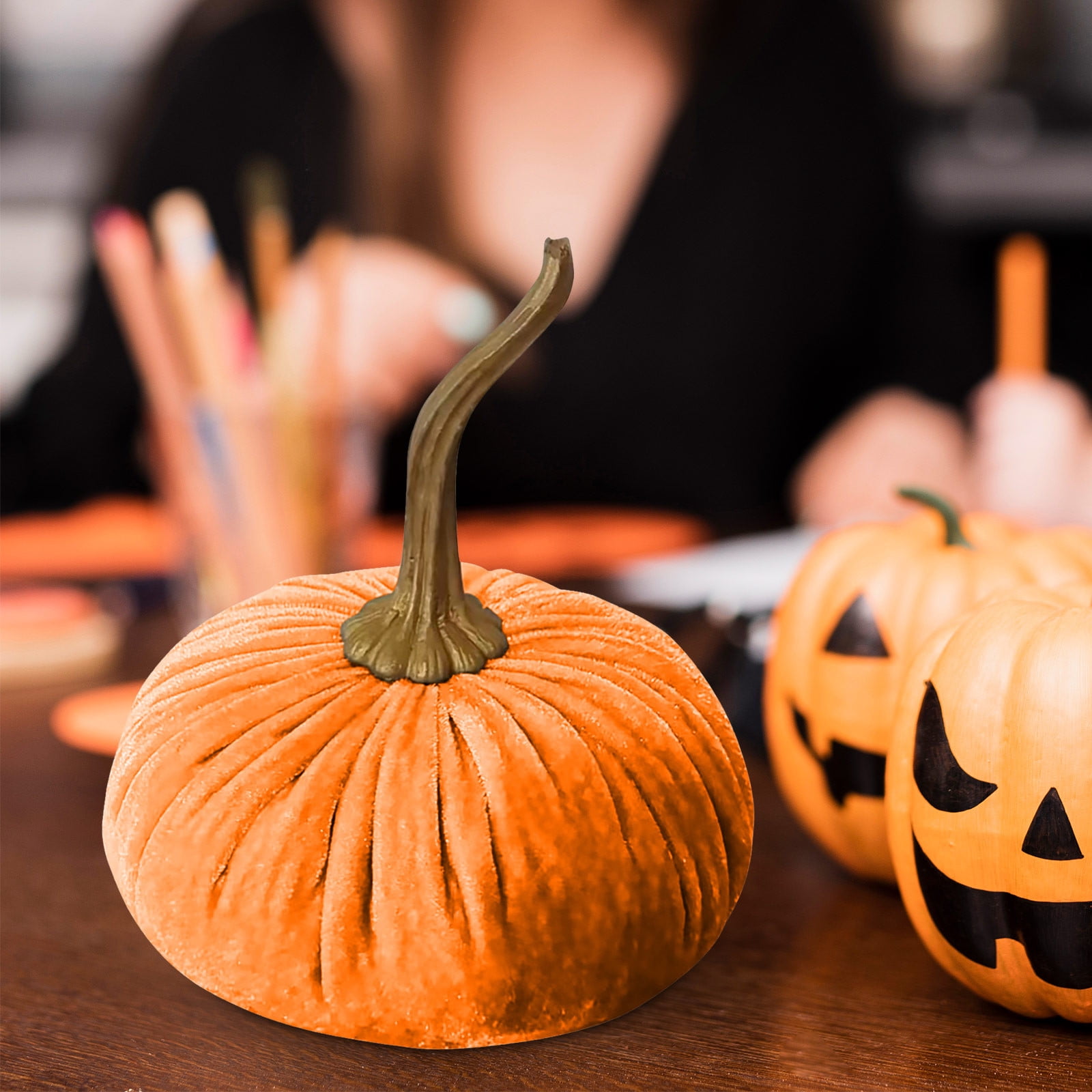 Latrodar Halloween Velvet Pumpkin With Real Fabric Novelty ing ...