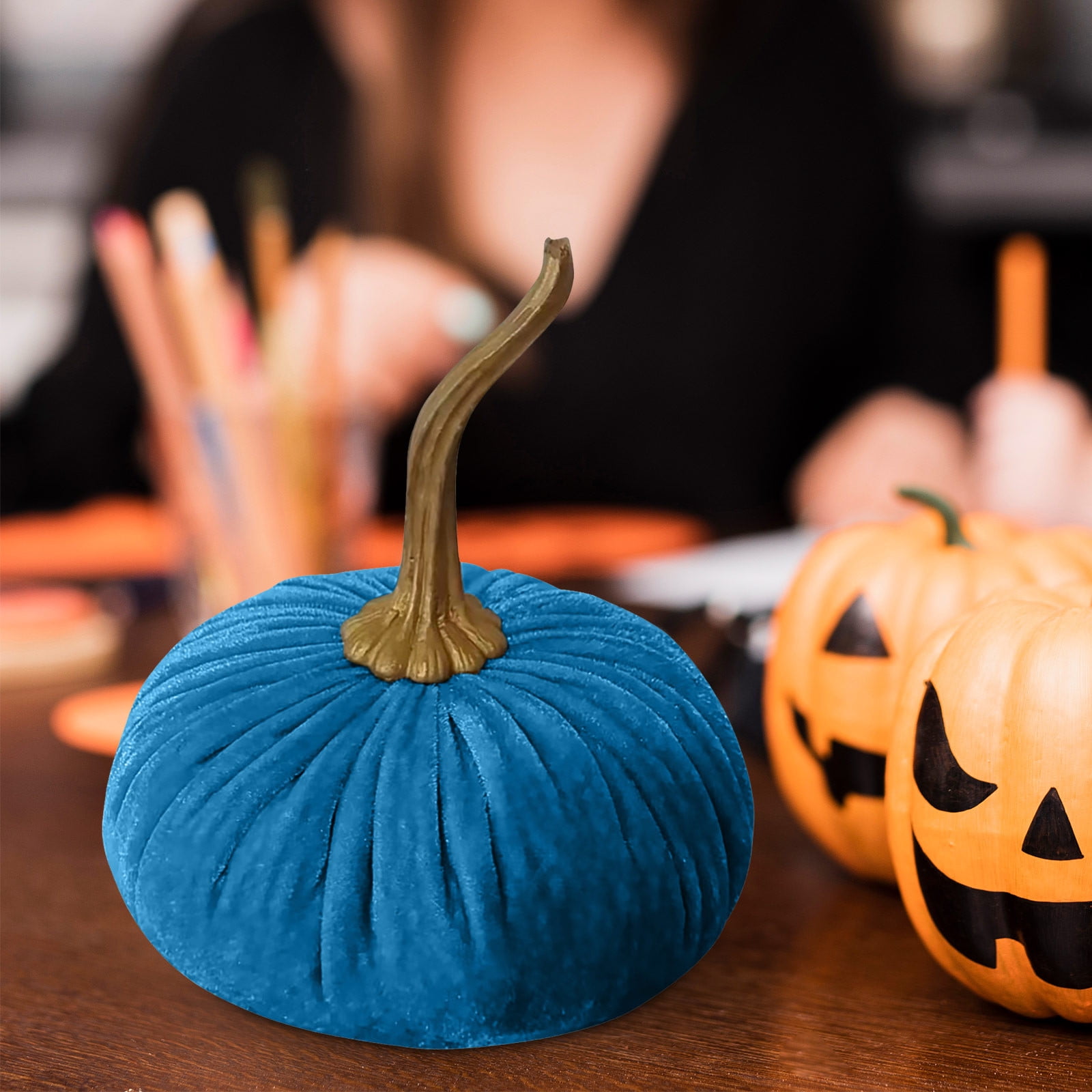 Latrodar Halloween Velvet Pumpkin With Real Fabric Secure ing ...