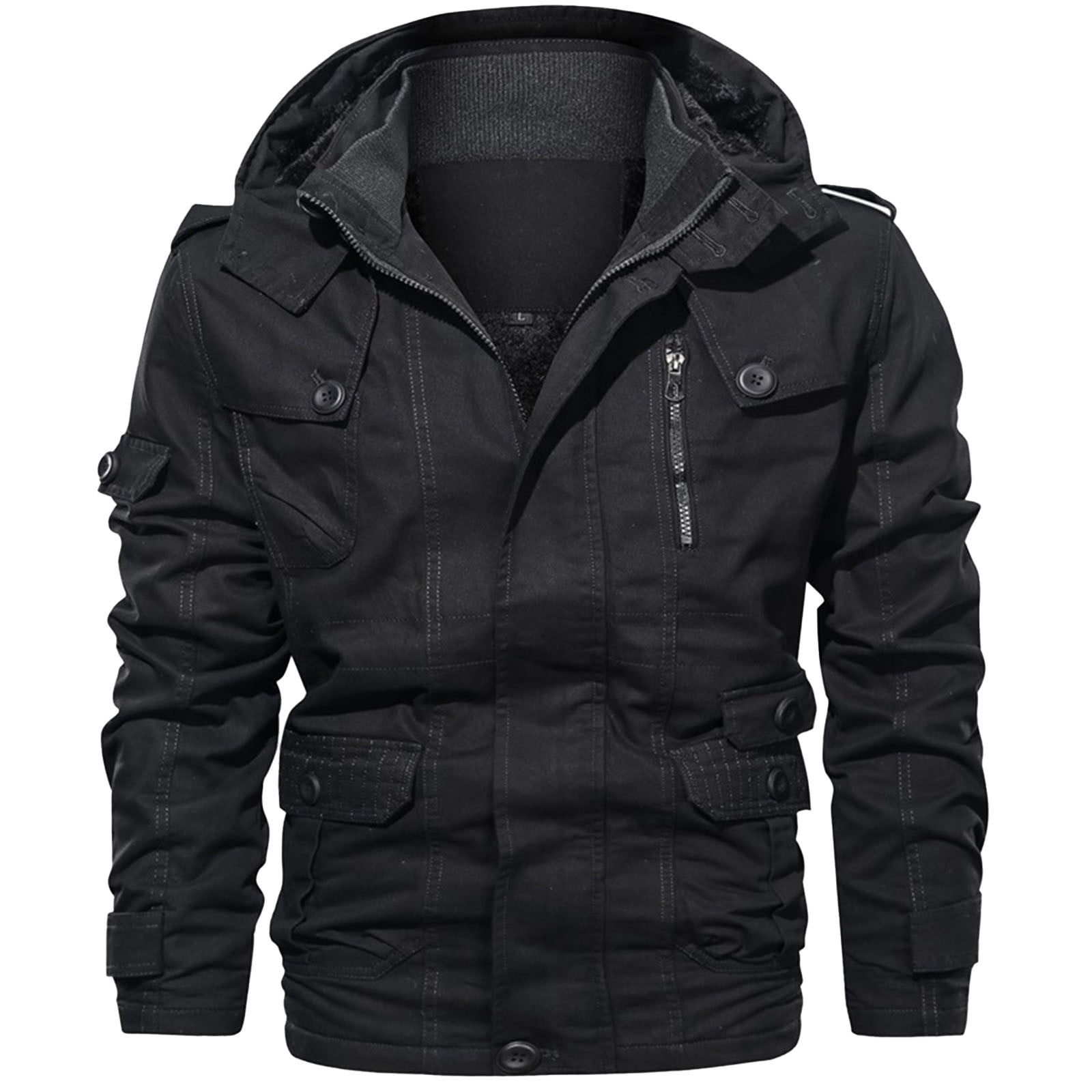 Dihao Winter Windproof Jacket for Men Plus Size Man Fashion Fleece ...