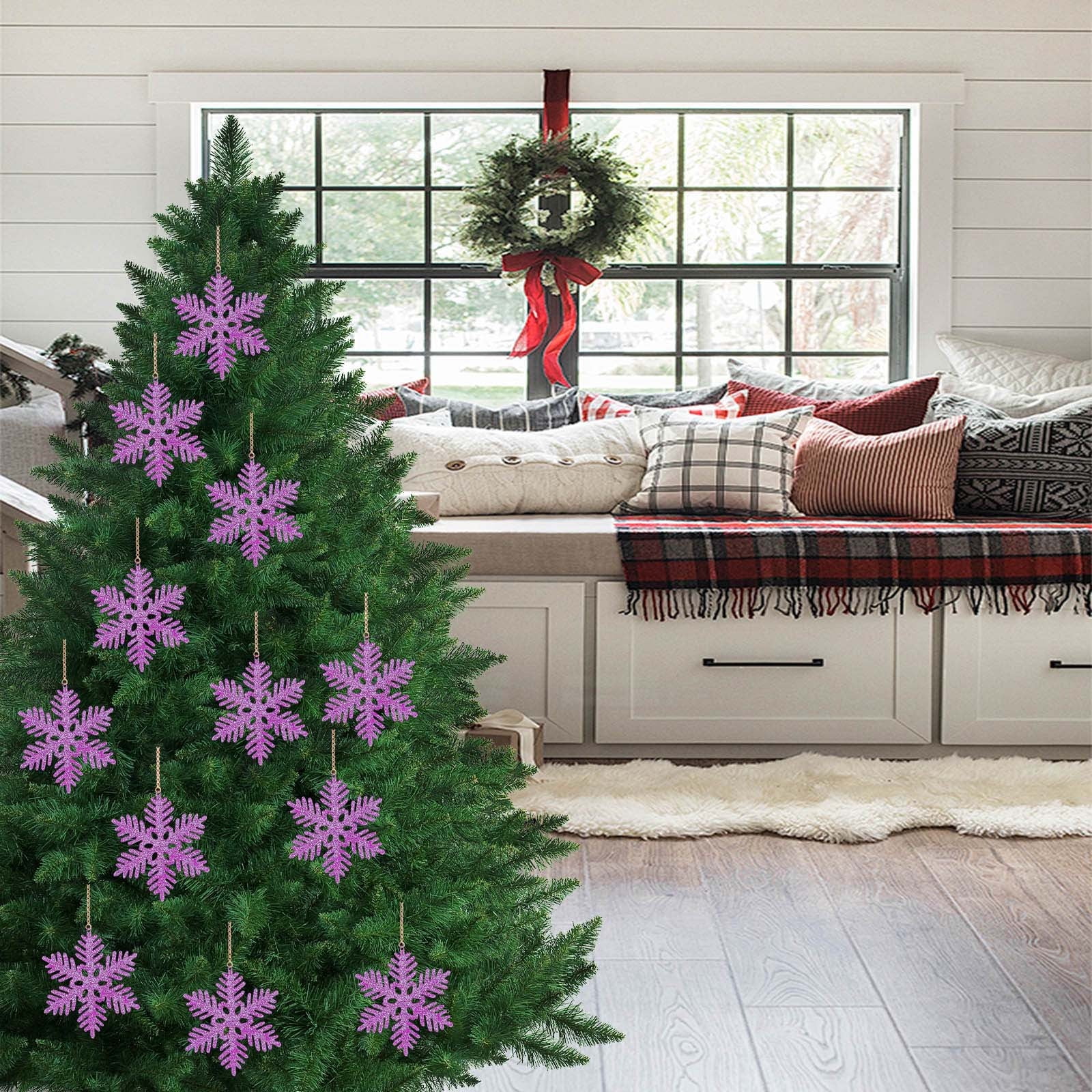 Iumwxz Christmas Decorations 10cm Snowflake Plastic Snowflake Christmas ...