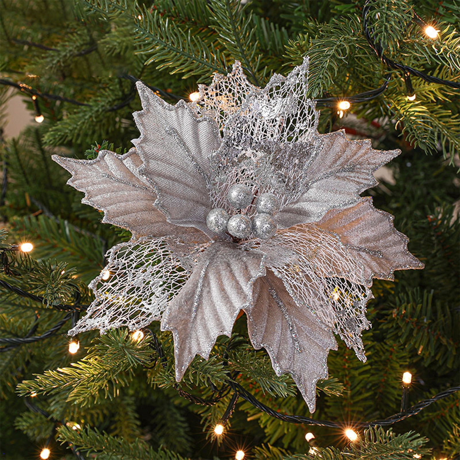 Iumwxz Christmas Glitter Magnolia Magnolia with Stems Christmas Tree ...