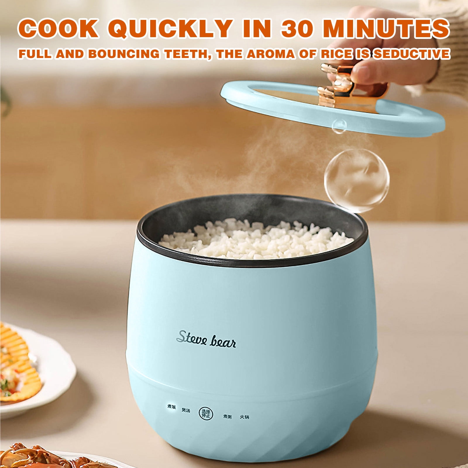 Iumwxz Mini Rice Steamer 110V Dorm Maker Low Power Smart Cooker Student Pot Porridge Cooker ...
