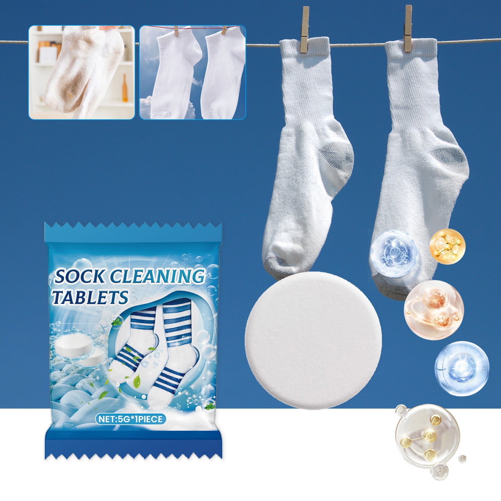 Nrmrqz Sock Cleaning Pads For Stain Removal Deodorization Keeping ...