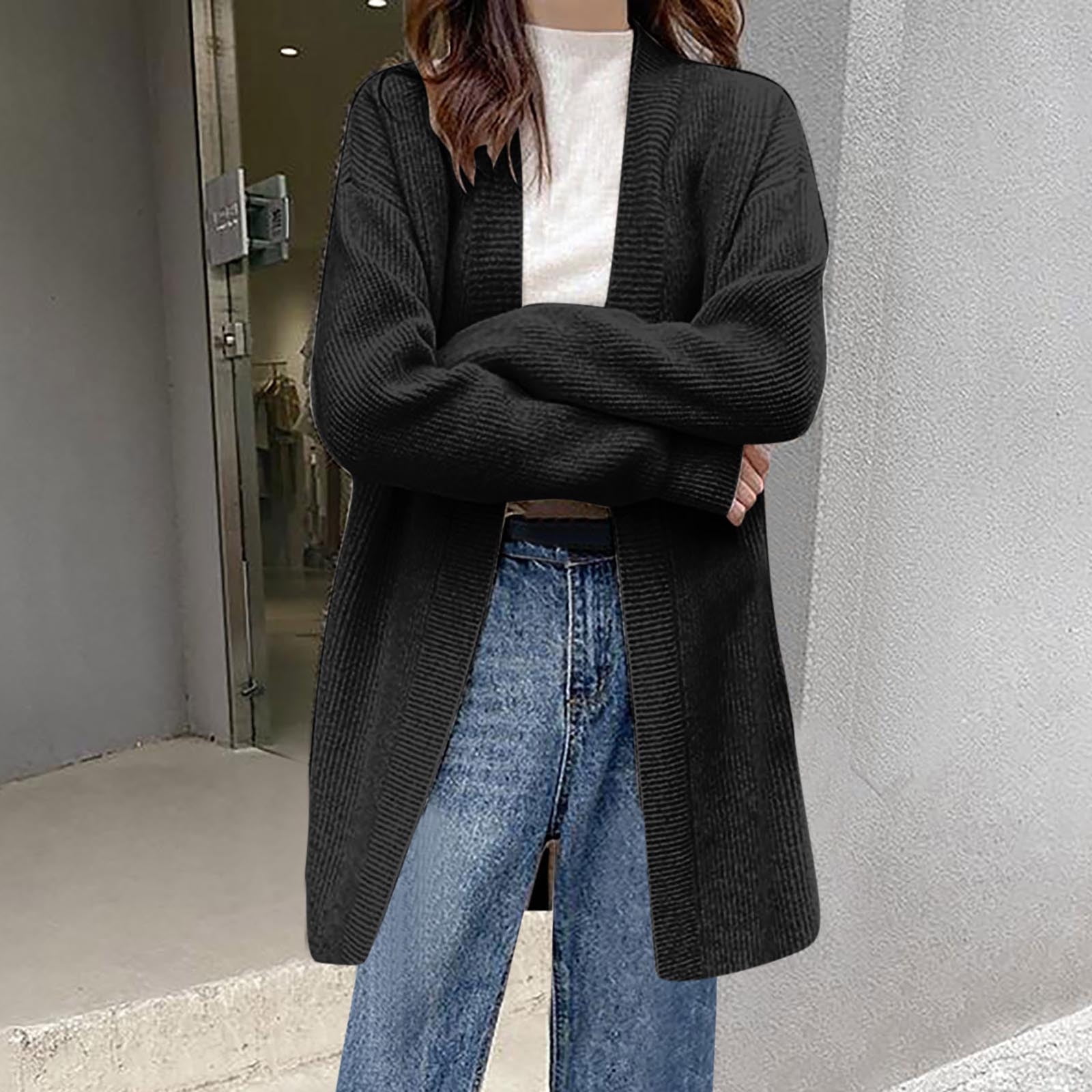 Usmixi Winter Womens Sweater Coat Womens Sweater Cardigan Casual Solid ...