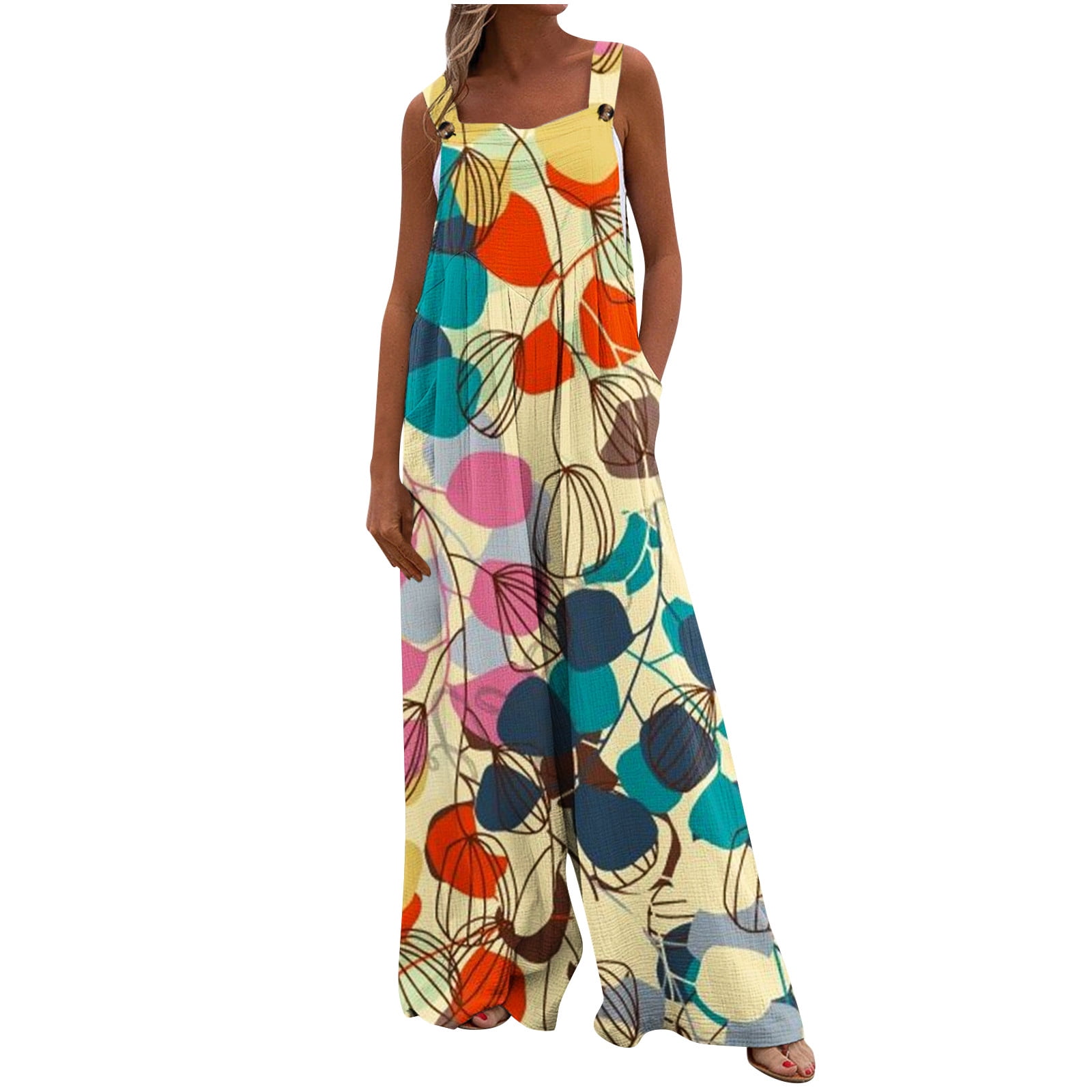 Xihbxyly Jumpsuits for Women 2024 Summer Casual Maternity Overalls Boho ...