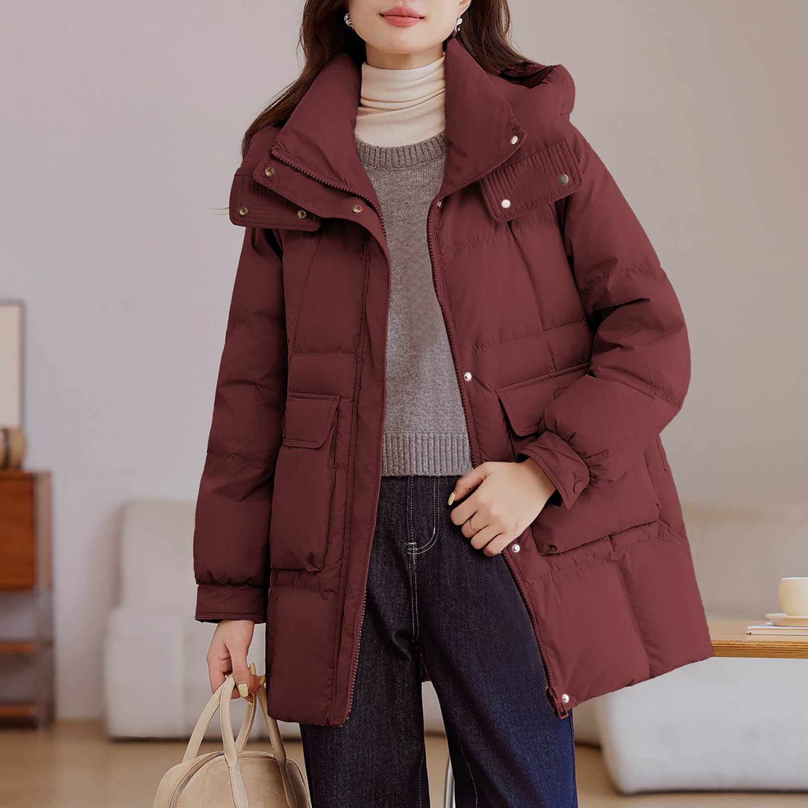 Black*Friday on Sale ChaoHeng Winter Coats for Women Women's Solid ...