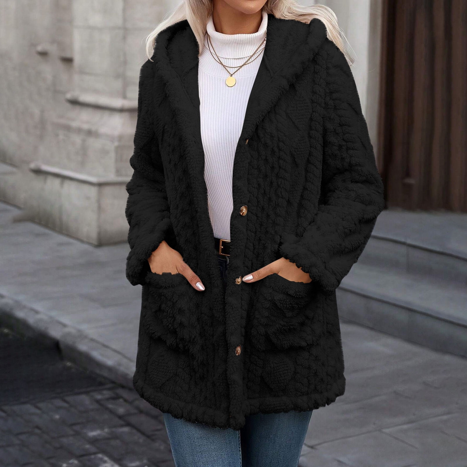 Black**Friday on Sale ChaoHeng Women Winter Coats Women's Long Plush ...