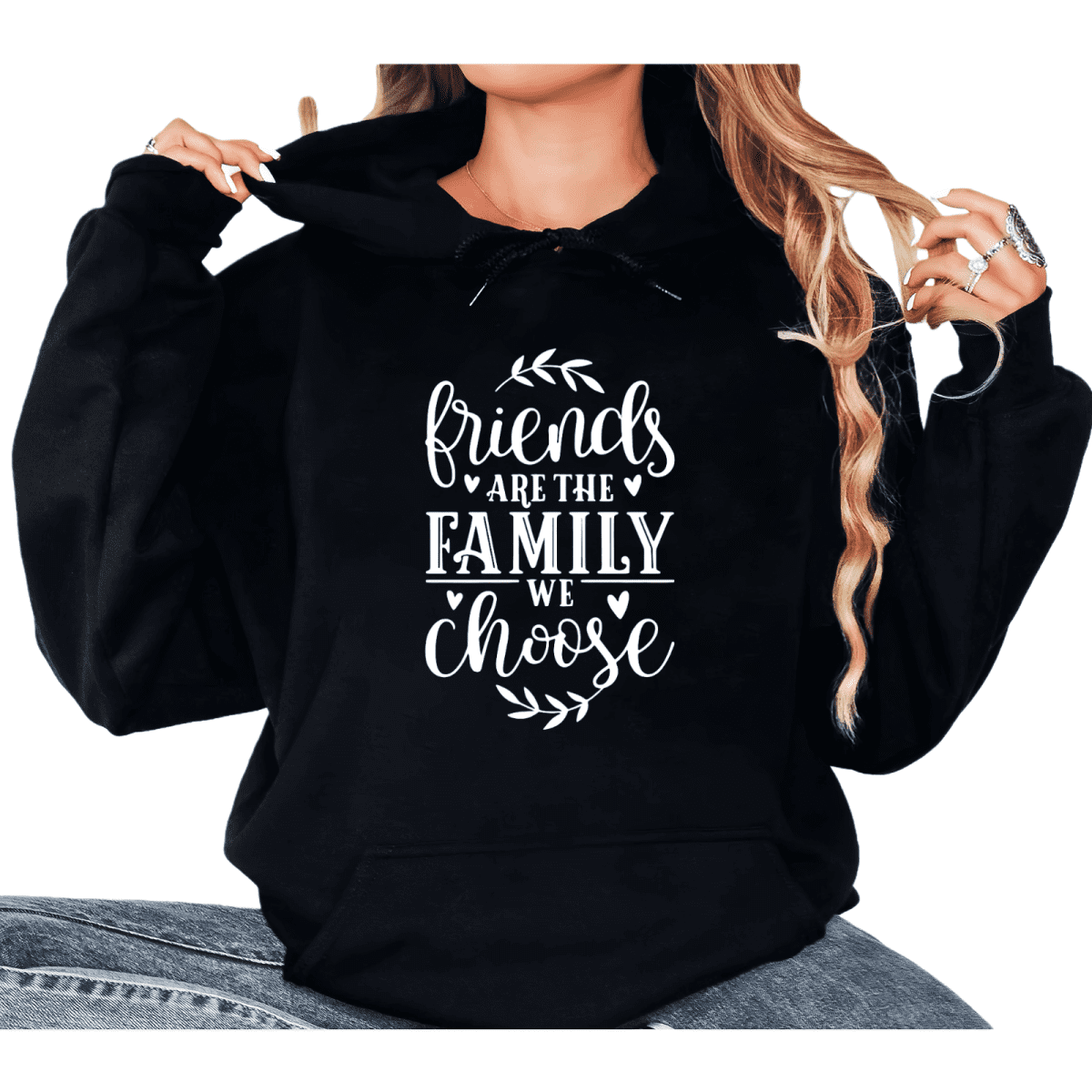 Black Friends Are The Family We Choose Print Hoodie Graphic Sweatshirt ...