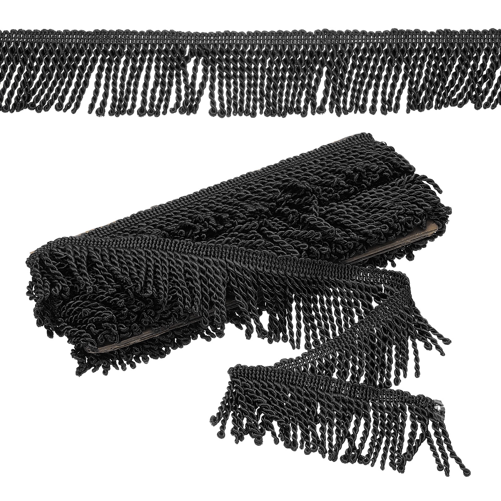 Black Fringe Trim, 5 Yards x 65mm Fringe Trim Curtain Tassel Fringe ...