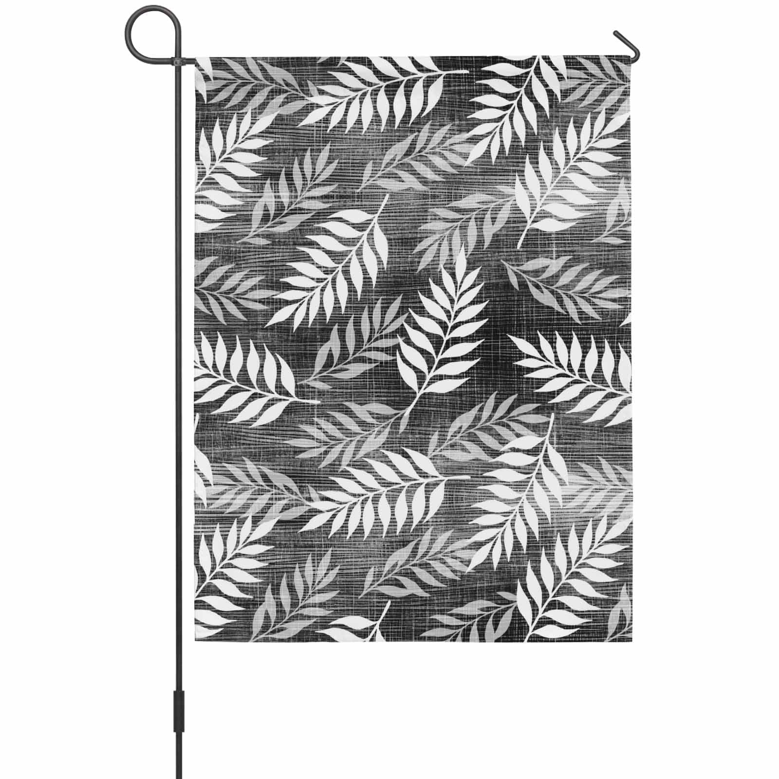 Black Fronds Garden Flag 12 x 18 Inches, Black Slate Leaf Plant Canvas ...