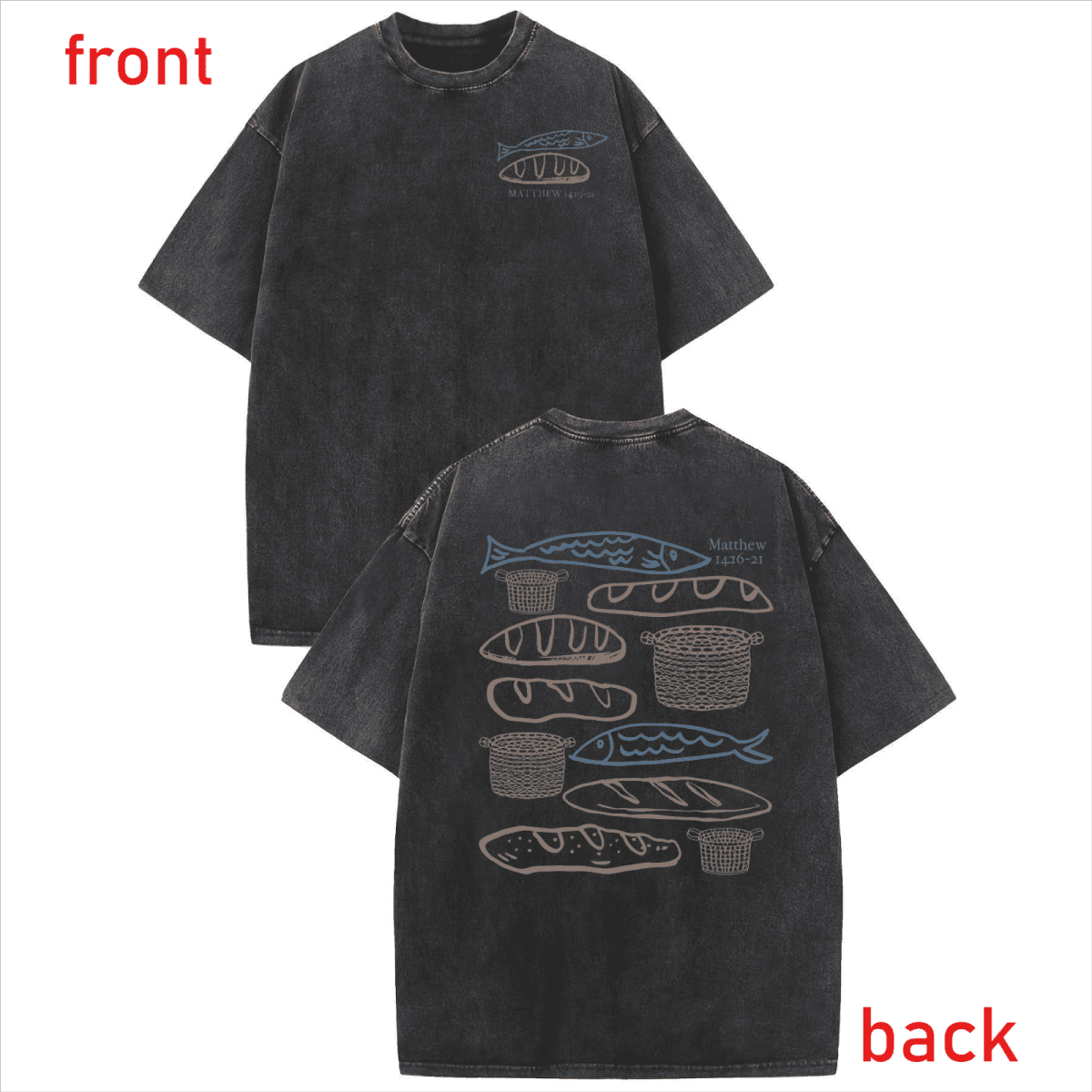 Black Front Back Print Tshirt Graphic Tees Cotton Shirts Inspirational ...