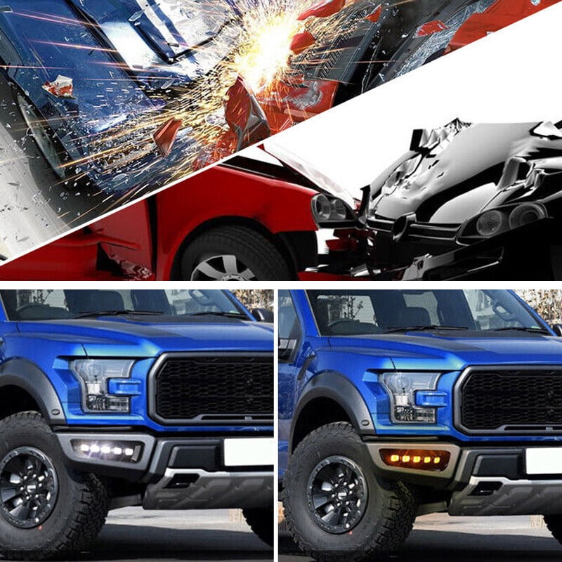 Black Front Bumper Raptor Style W/ DRL LED Light For Ford F150 F-150 ...