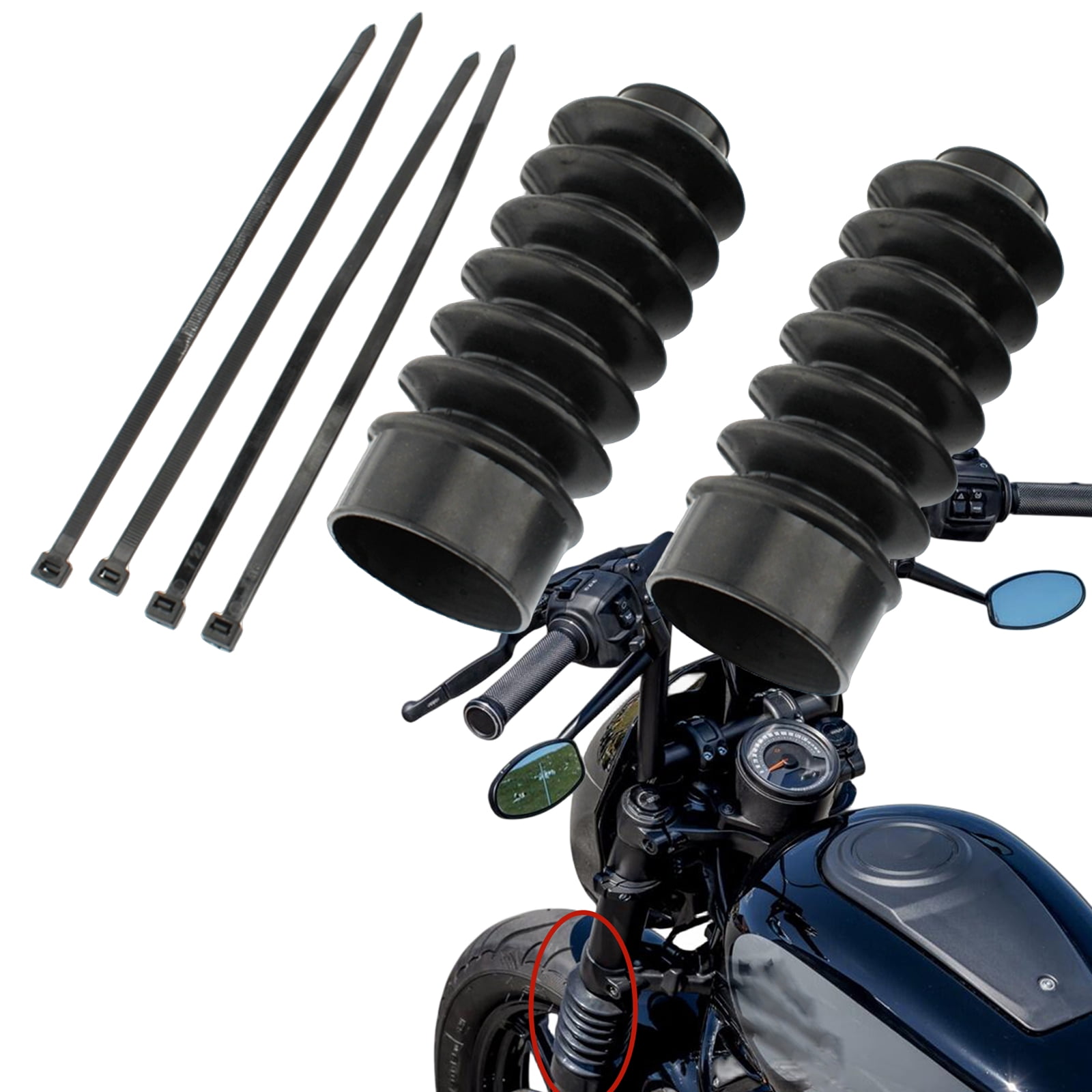 Black Front Fork Shock Dust Covers For Harley Nightster 975 RH975 2022 ...