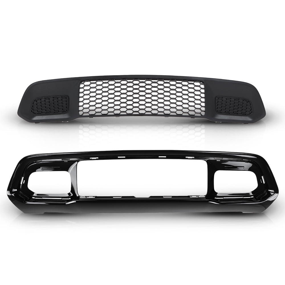 Black Front Lower Grille & Bumper Grill Bezel Fit for 2017-2022 Jeep ...