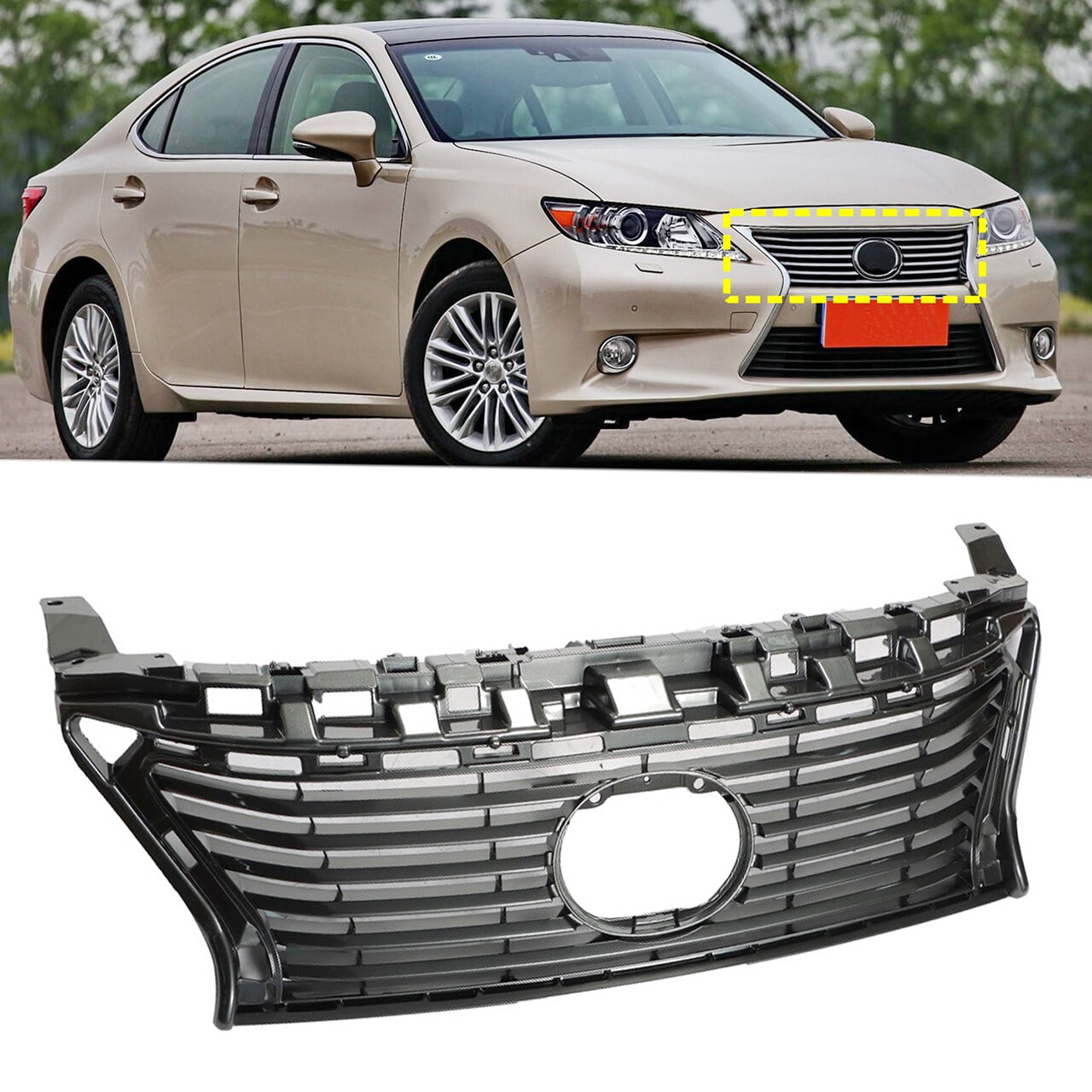 Black Front Upper Grille Grill Fit for Lexus ES300H ES350 2013-2015 ...