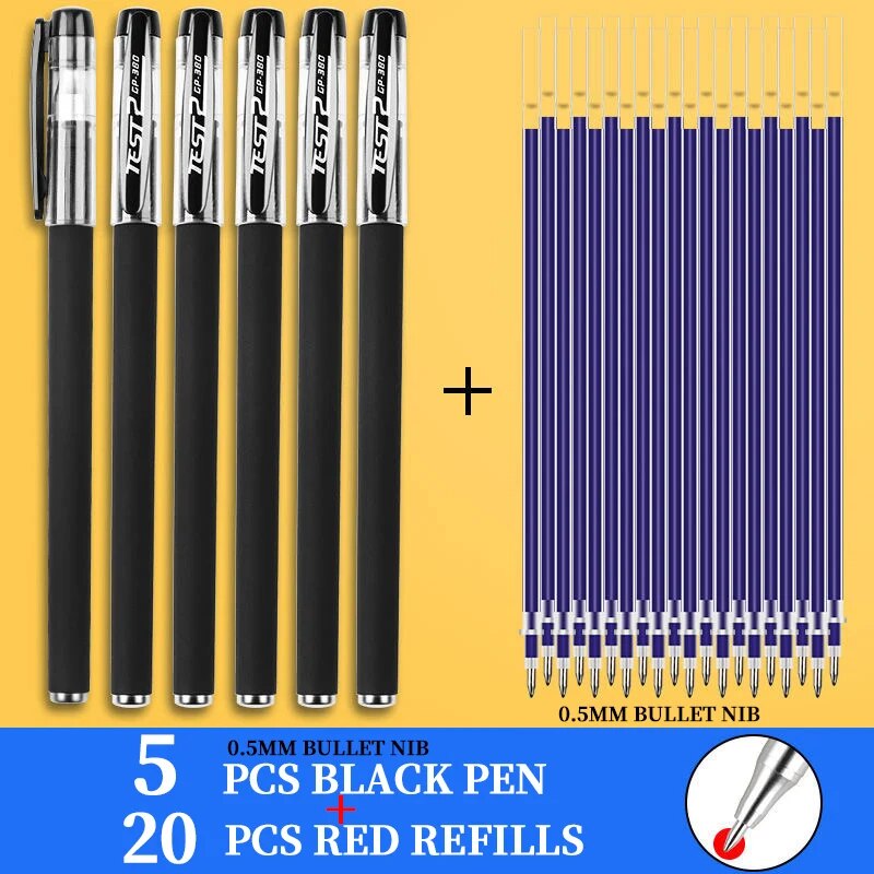 Black Frosted Gel Pen Carbon Pen Signature Pen Red And Blue Student ...