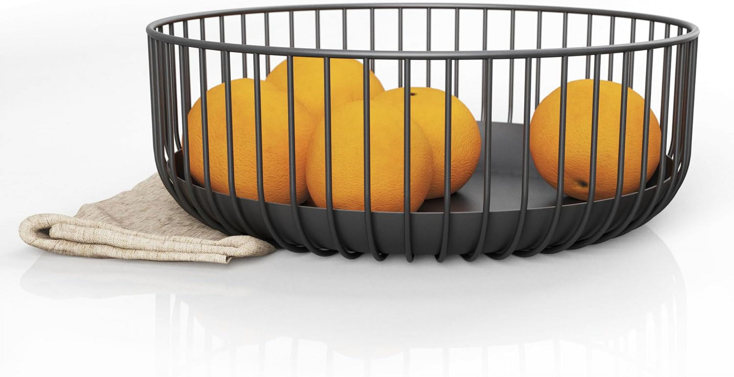 Black Fruit Basket - Stylish Metal Wire Fruit Bowl for Kitchens ...