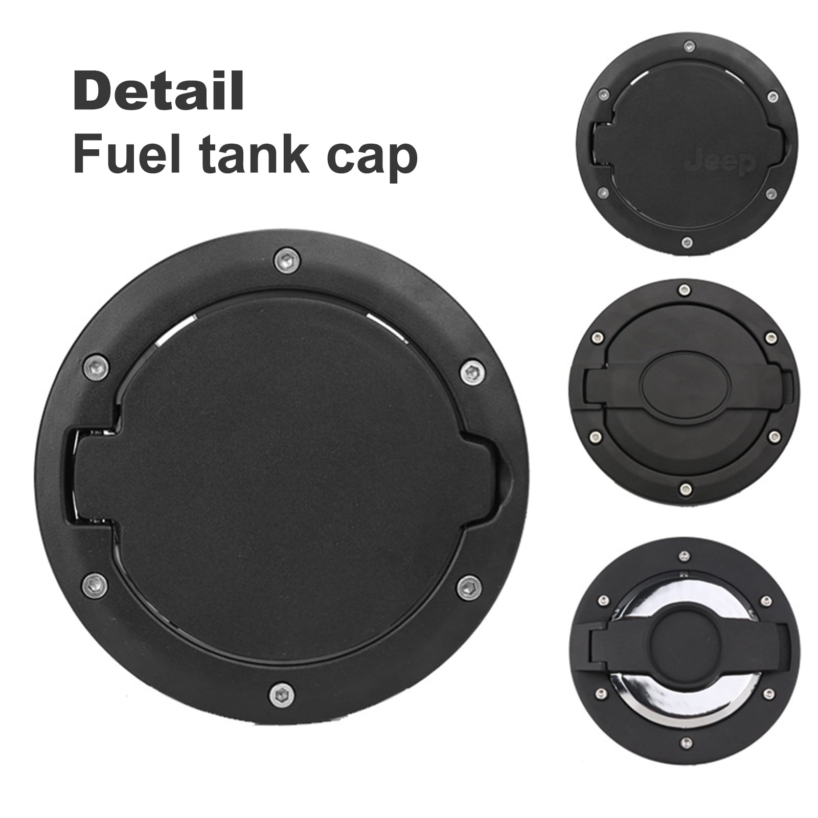 Black Fuel Door Gas Cap Lid Cover For Jeep Wrangler JK 2007-2018 ...