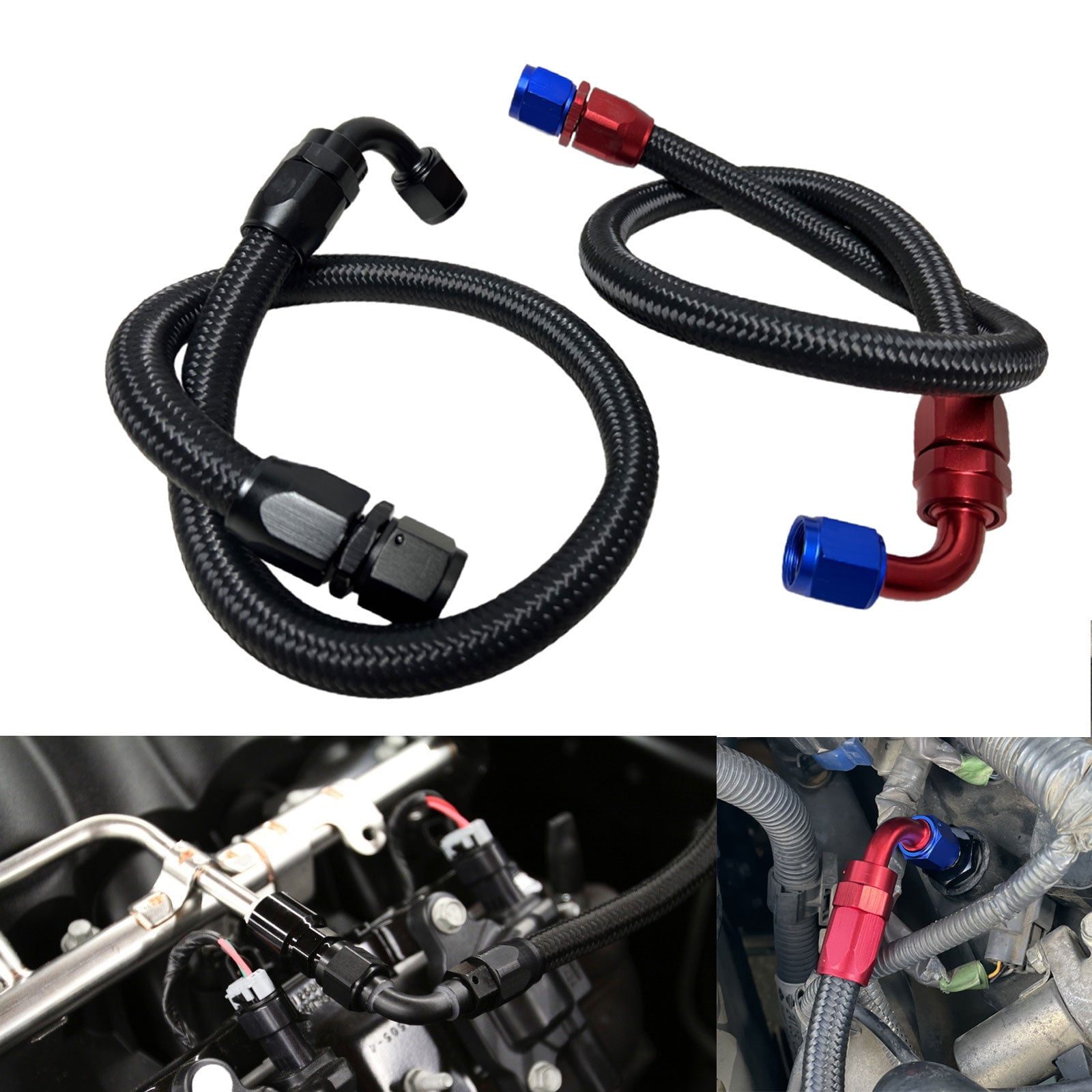 Black Fuel Hose Oil Fuel Gas Line AN6-AN8-AN10 Nylon Braided / BUILD ...