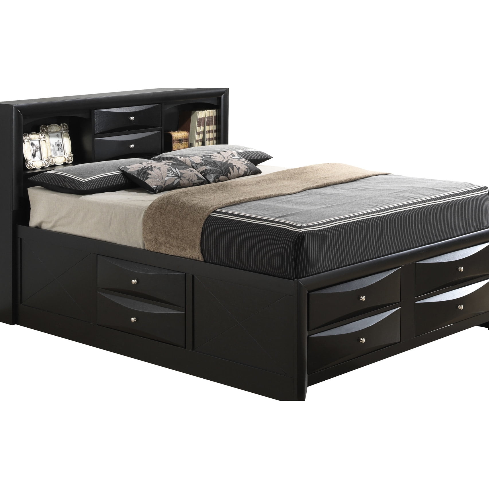 Black Full Bed with Storage Compartments / Modern Style to Suit ...