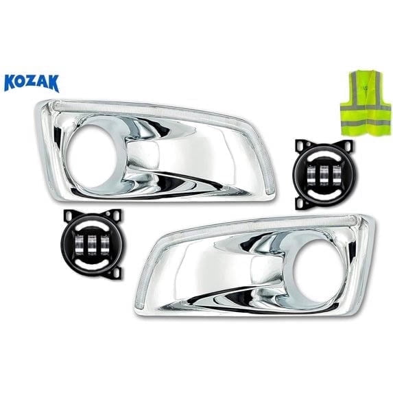 Black Full LED Fog Lights and Chrome Plastic Bezels with Built-in LED ...