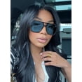 Black Full-Rim Double Bridge Pilot Sunglasses With Tinted Lens For ...