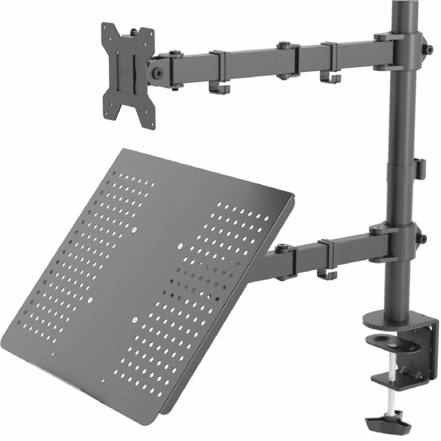 Black Fully Adjustable 13 to 32 inch Single Computer Monitor and Laptop ...