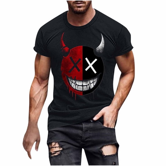 Black Funny Happy Festival Halloween Brunch T Shirt for Mens Summer ...