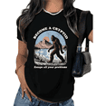 Black Funny Print Graphic Tees Escape Problems Lake Hiking Humor S-5XL ...