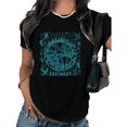 Black Funny Print Graphic Tees Nature Planet Animal S-5XL Loose Tops ...