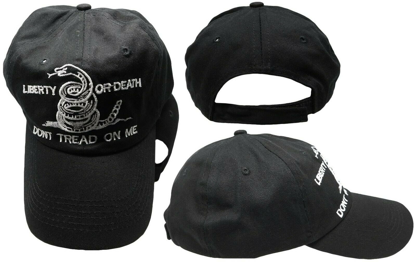 Black Gadsden Culpeper Liberty or Death Dont Tread on Me Washed Style ...