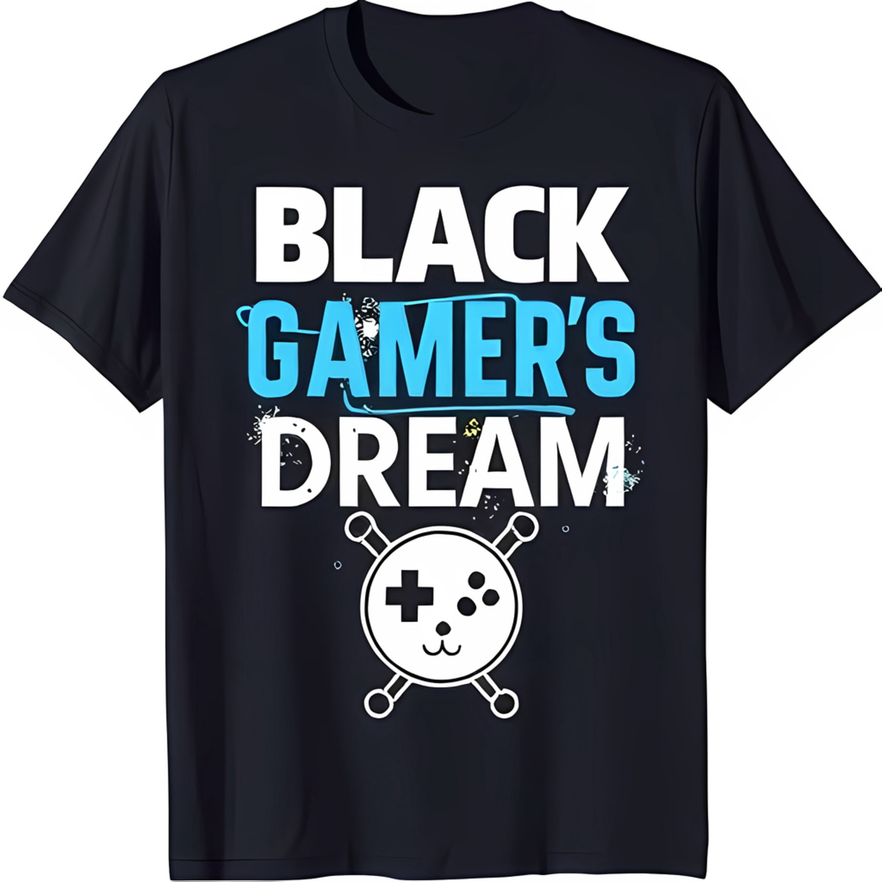 Black Gamer's Dream T-Shirt Urban Graffiti Style with Controller Design ...