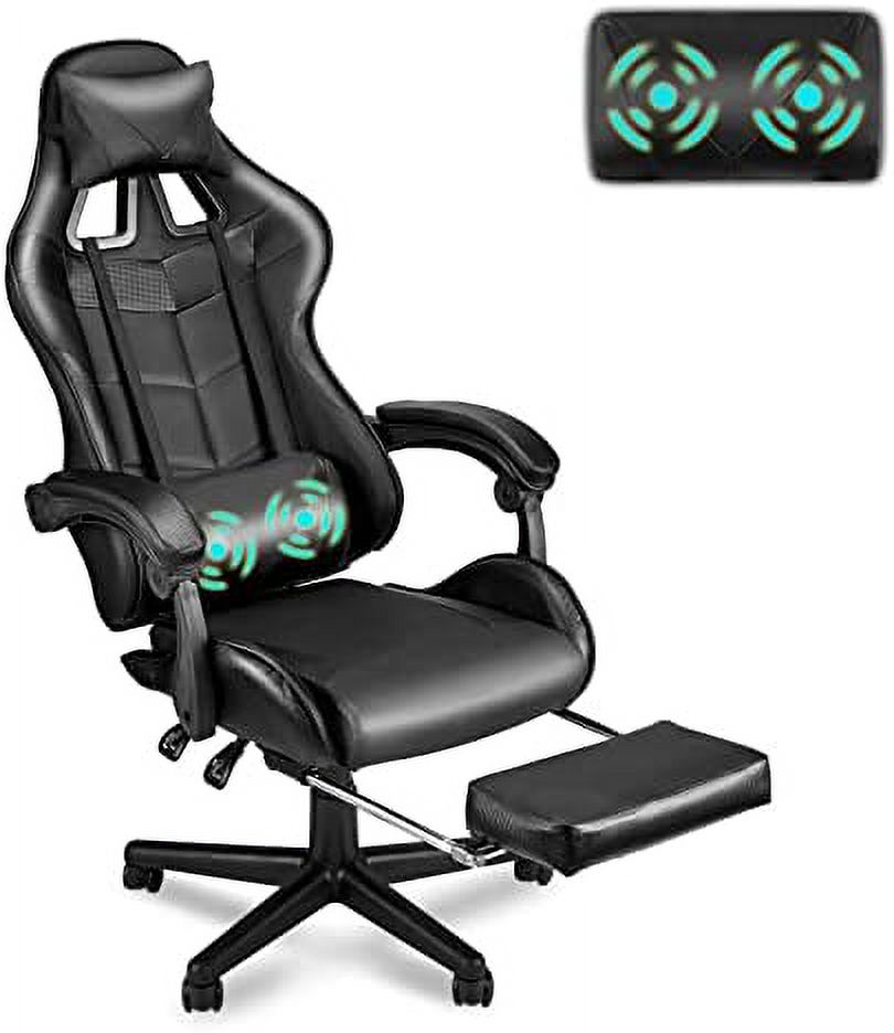 Black Gaming Chairs with Footrest, Ergonomic Gamer Chair, Home Office ...