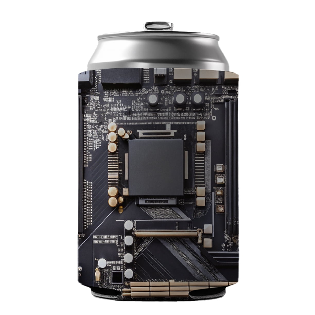 Black Gaming Computer Motherboard Drink Beer Soda Insulated Sleeve ...