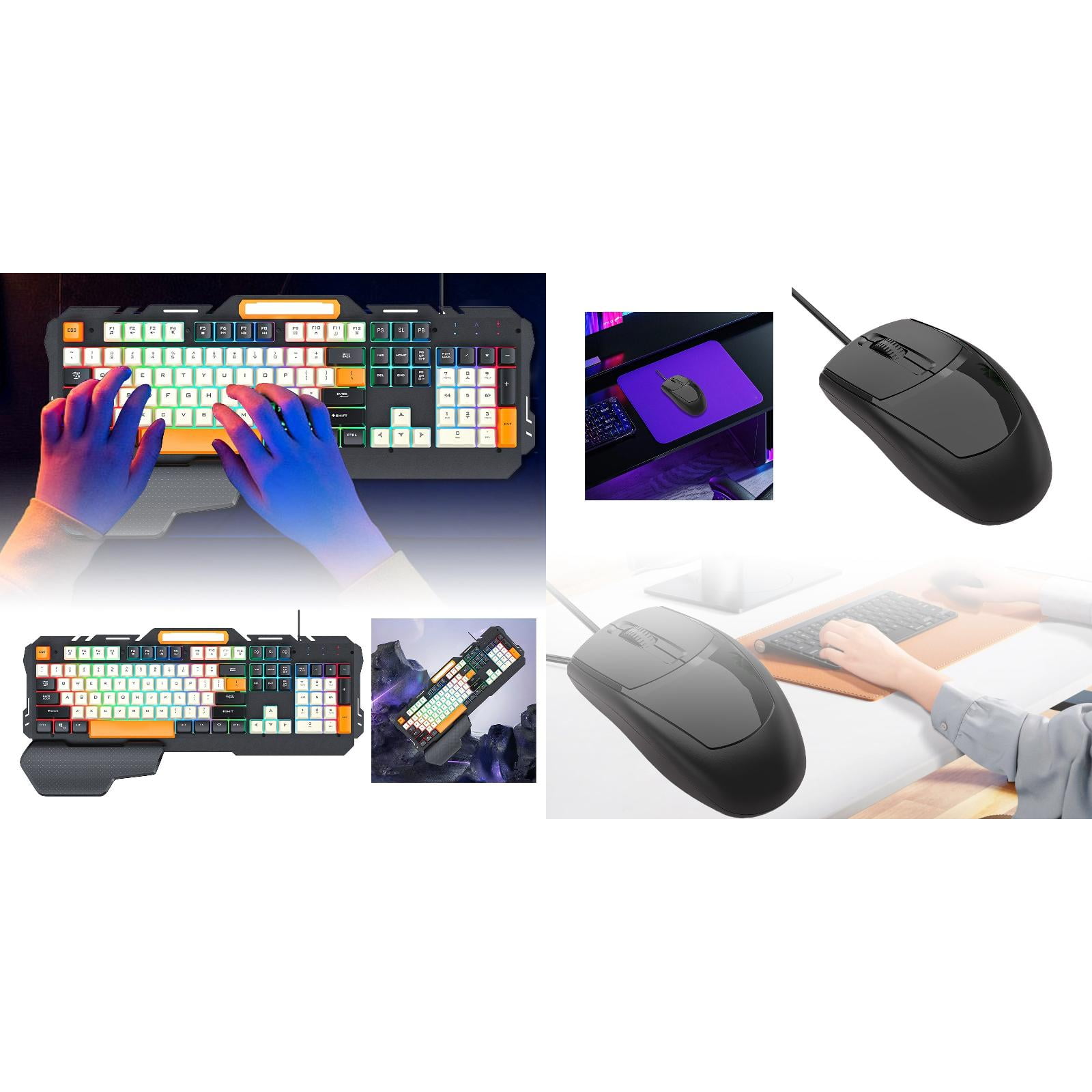 Black Gaming Mouse Optical Sensor Competitive Play Metal Backlit Wrist ...