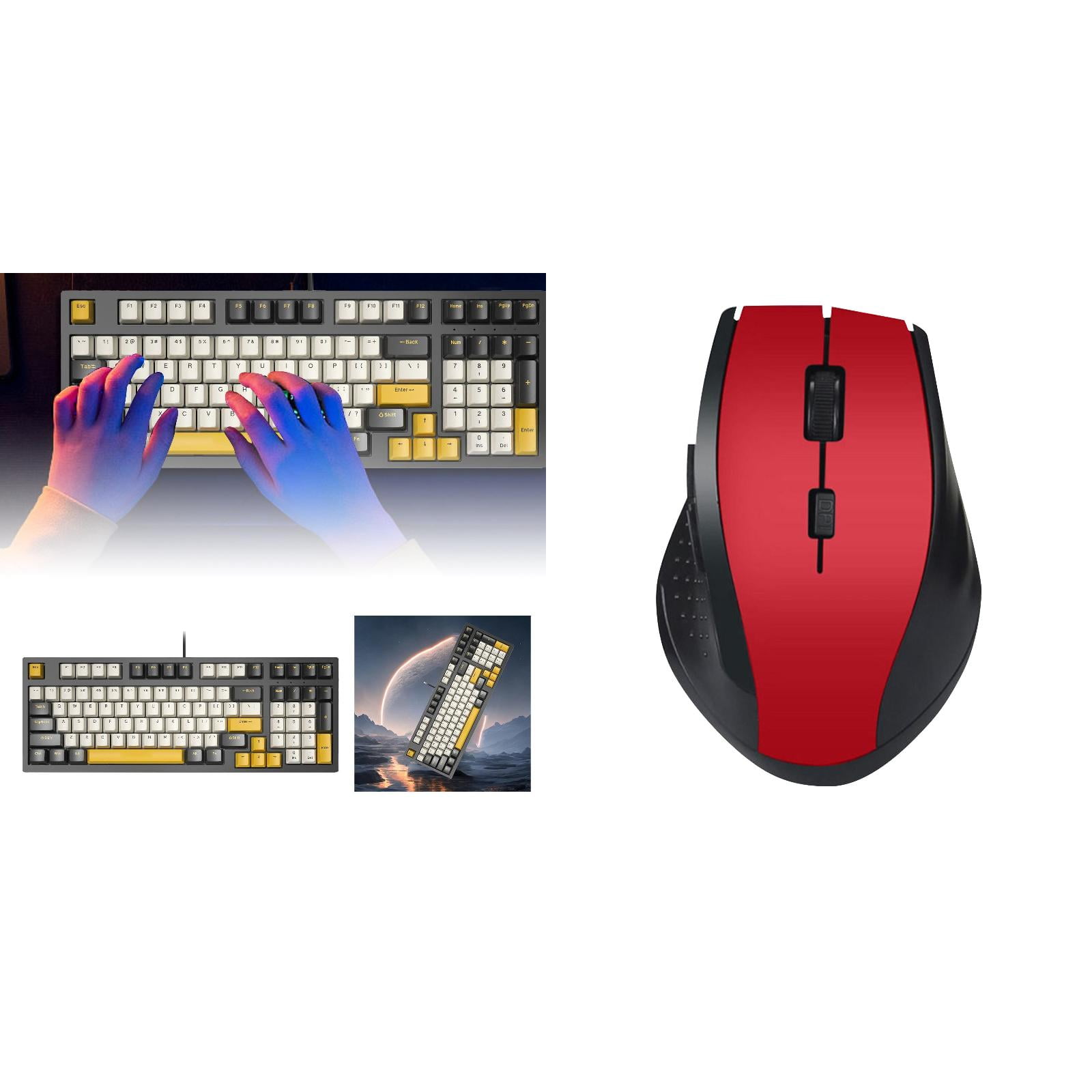 Black Gaming Mouse Programmable Buttons For Windows Pc Gamers Glowing ...