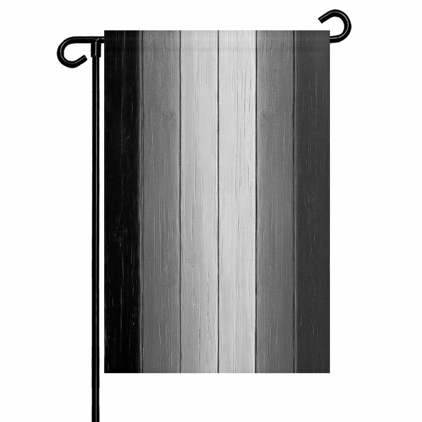 Black And Garden Flag 28x40 Inch White Grey Gradient Wood Grain ...