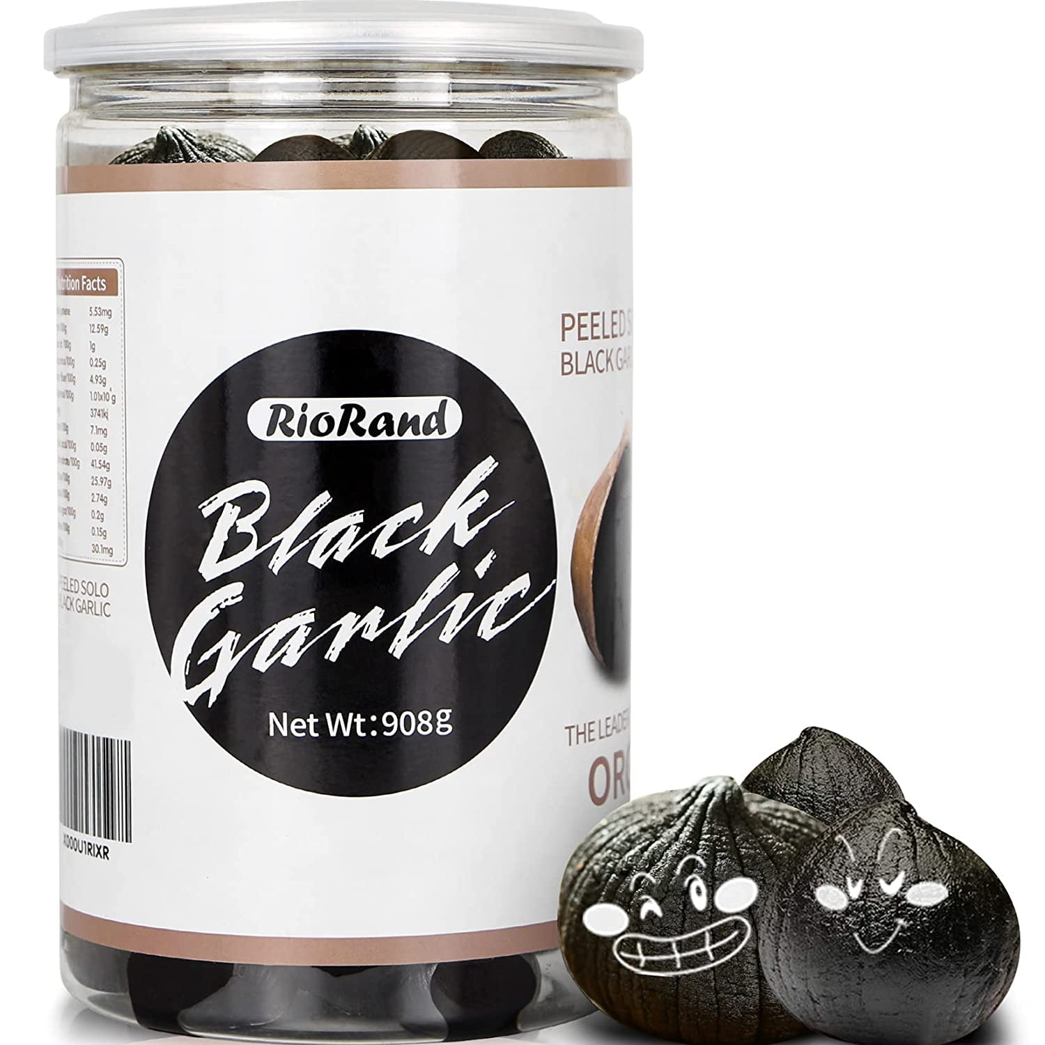 Black Garlic 908g / 2 Pounds Whole Peeled Black Garlic Aged for Full 90 Days Black Garlic Jar ...