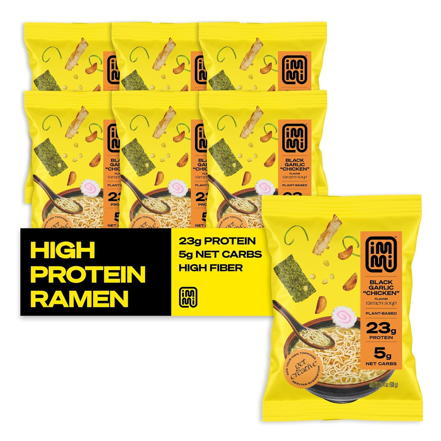 Black Garlic "Chicken" Ramen, 100% Plant Based, Keto Friendly, Low Carb ...