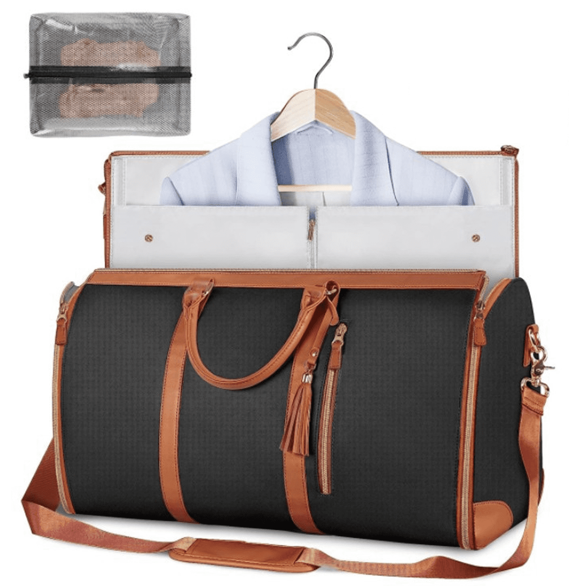 Black Garment Bag for Travel, Carry On Garment Bag,Hanging Suitcase ...