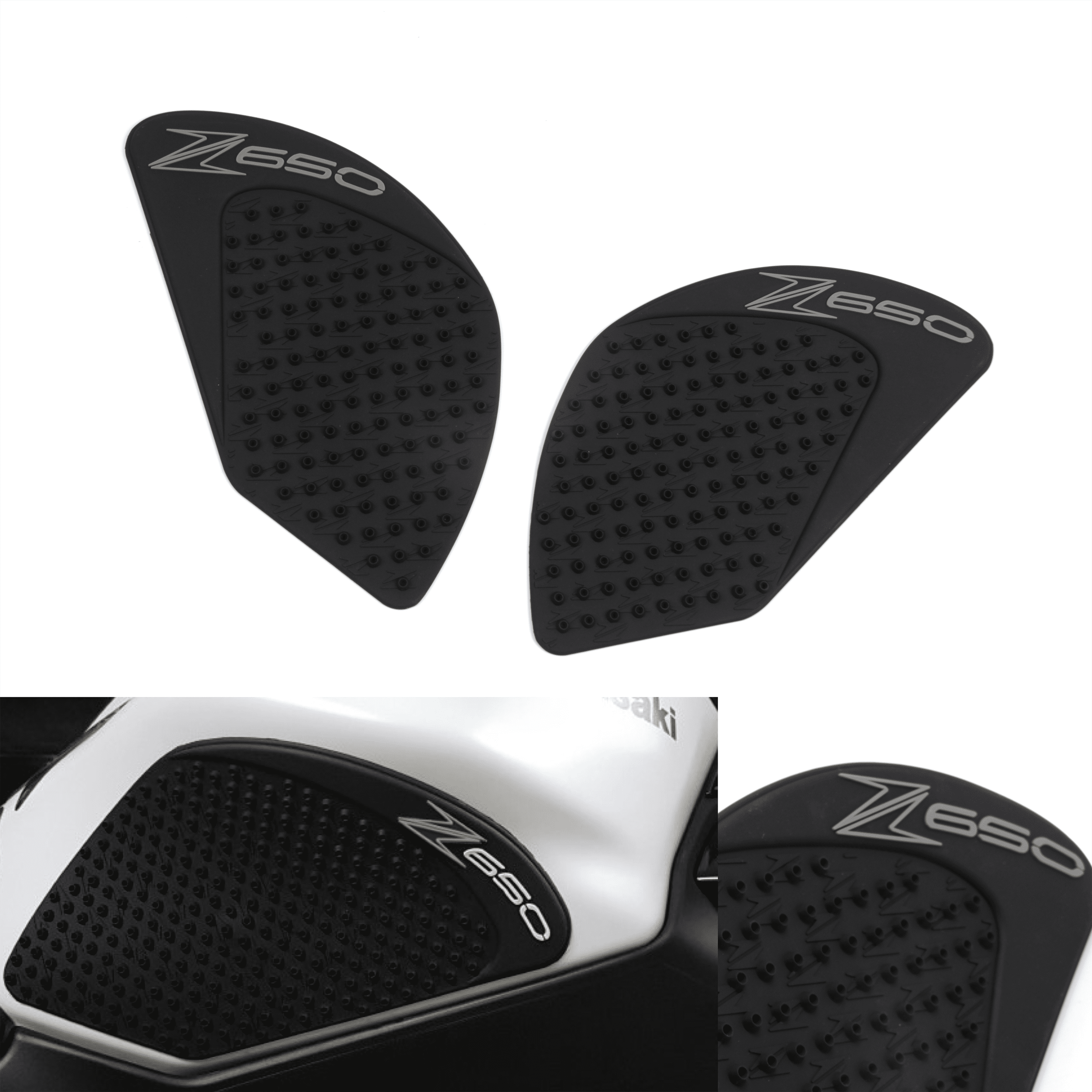 Black Gas Fuel tank Side pads Protector Knee Grip Traction Compatible ...