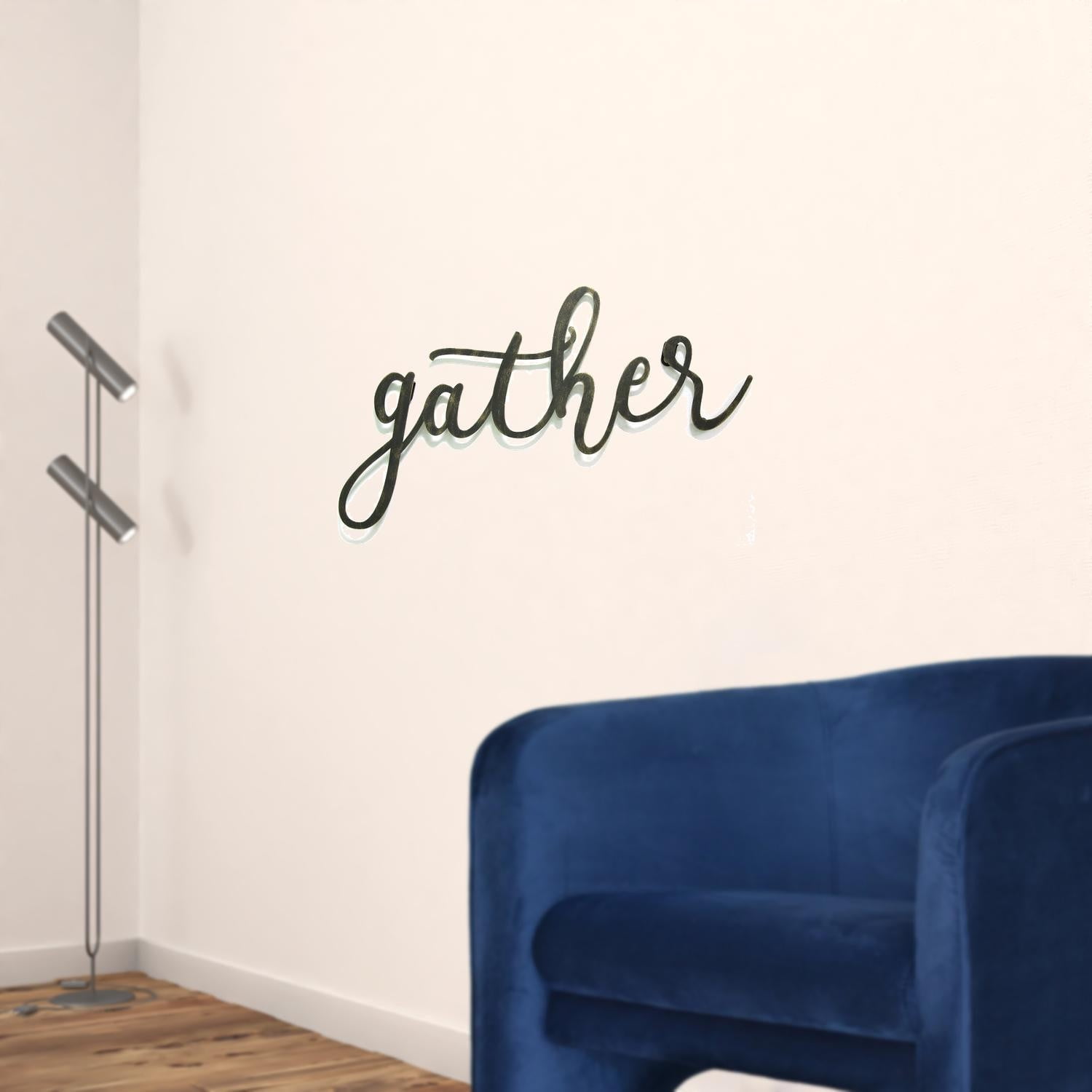 Black Gather Metal Script Wall Decor - Walmart.com