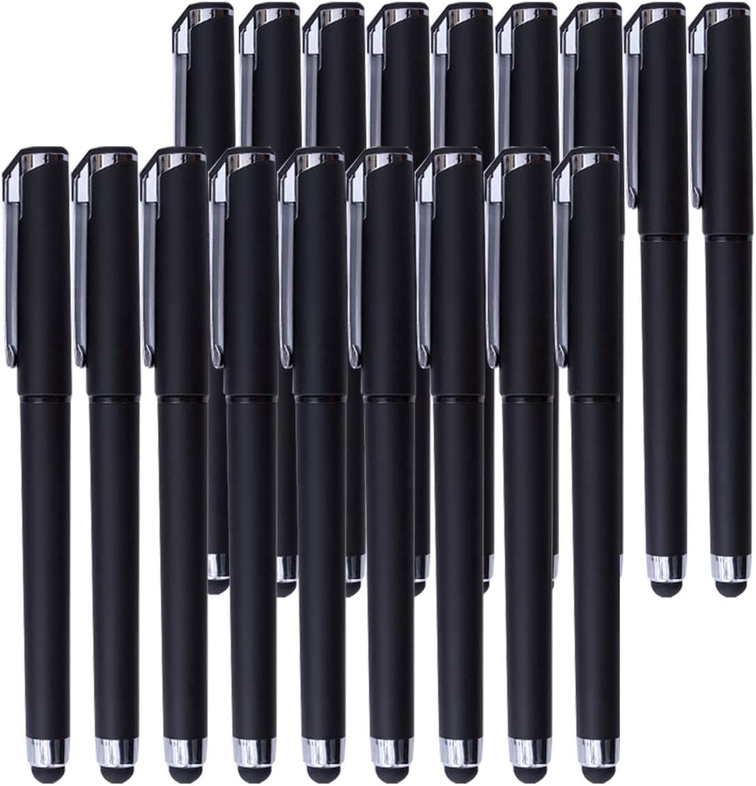 Black Gel Ink Rollerball Pens 0.7mm Gel Pens 2-in-1 Stylus Pens Medium ...