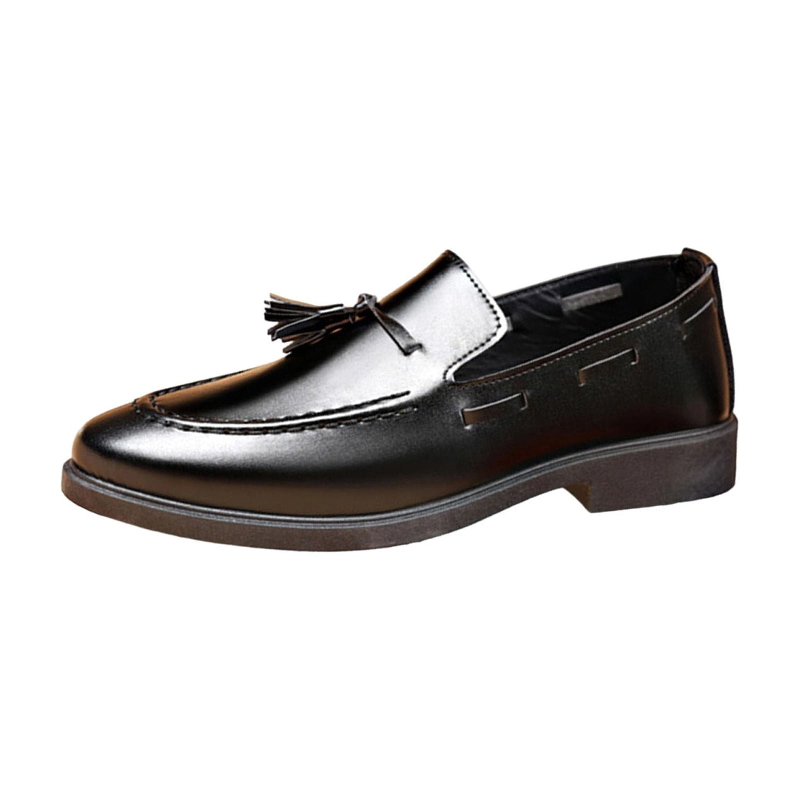 Black Gentlemen’S Versatile Casual Spring Summer Solid Color Tassel ...