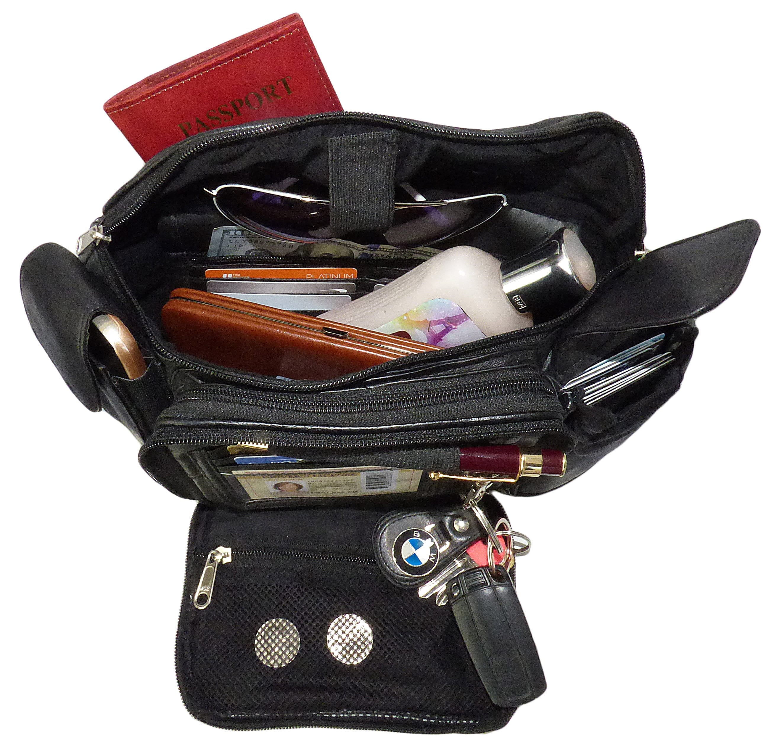 Black Genuine Leather Fanny Pack Waist Bag Travel Work Organizer Sac ...