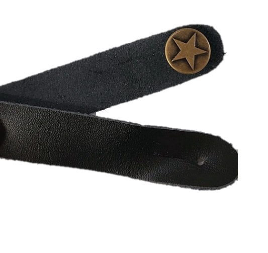Black Genuine Leather Guitar Strap Hook Button For Acoustic/Folk/Guitar ...