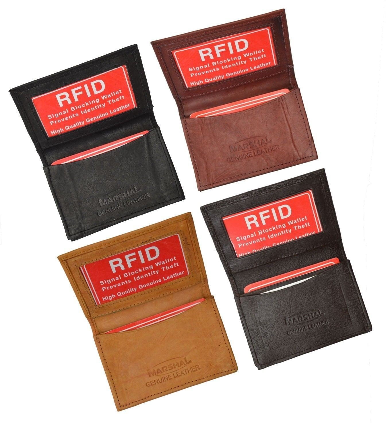 Black Genuine Leather ID 18 Credit Cards Holder Business Cards Pocket ...