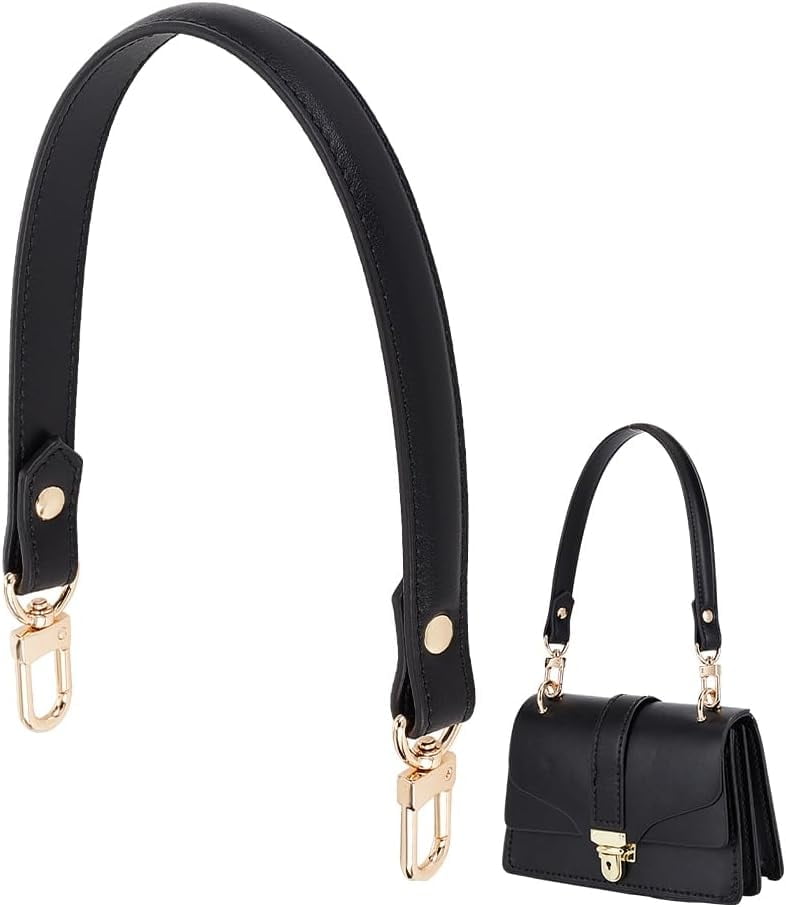 Black Genuine Leather Purse Strap 45cm/ 17.7inch Short Bag Strap Bag ...