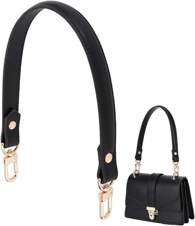 Black Genuine Leather Purse Strap 45cm/ 17.7inch Short Bag Strap Bag ...
